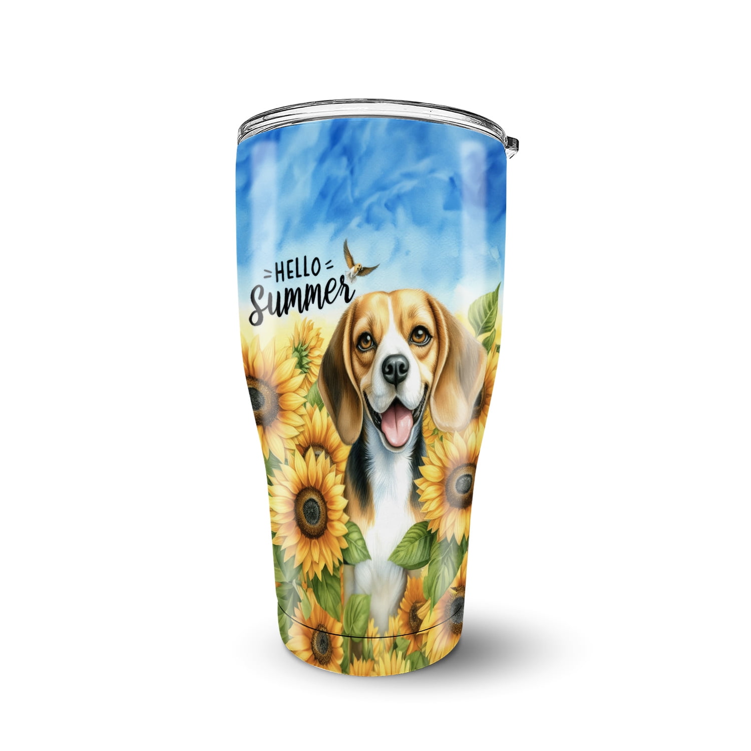 Beagle Hello Summer Sunshine Sunflowers Spring Retro Vintage 30oz ...