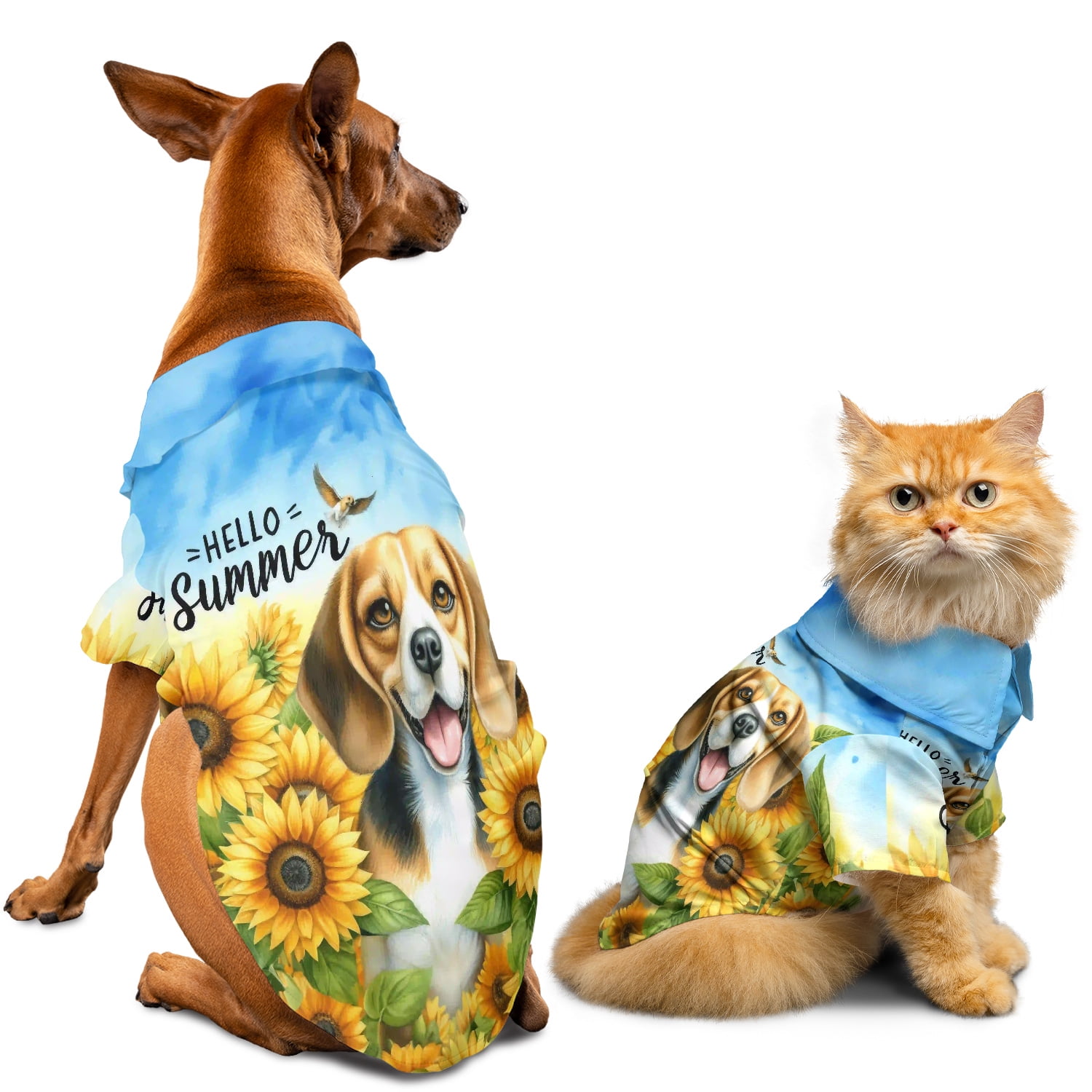 Beagle Hello Summer Sunshine Sunflowers Spring Retro Vintage Hawaiian ...