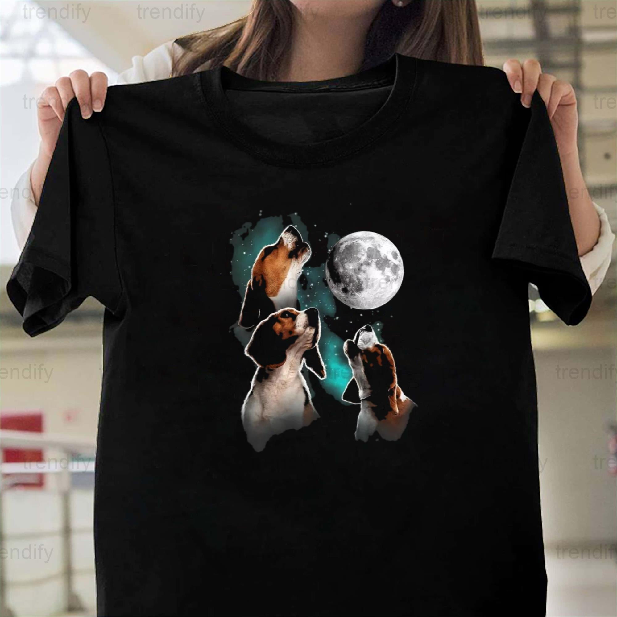 Beagle Howling At The Moon Funny Dog Lover Themed Graphic Unisex T ...