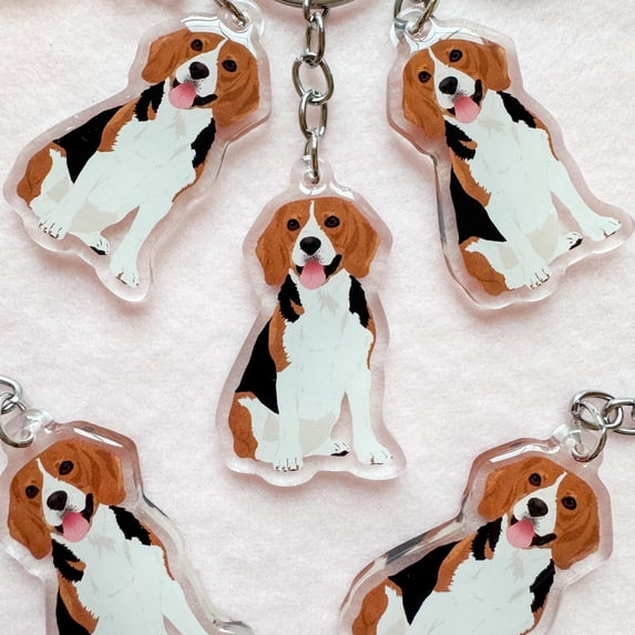 Beagle Keychain, Acrylic Keychain, Dog Keychain, Original Artwork ...