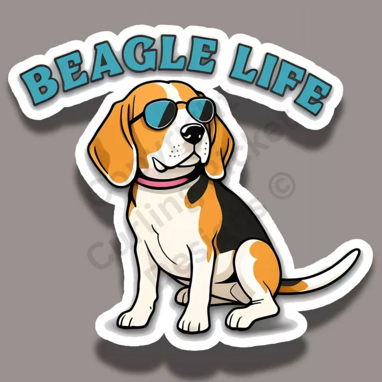 Beagle Life Wearing Sunglasses Cute Dog Breed Sticker Phone Decal Water ...