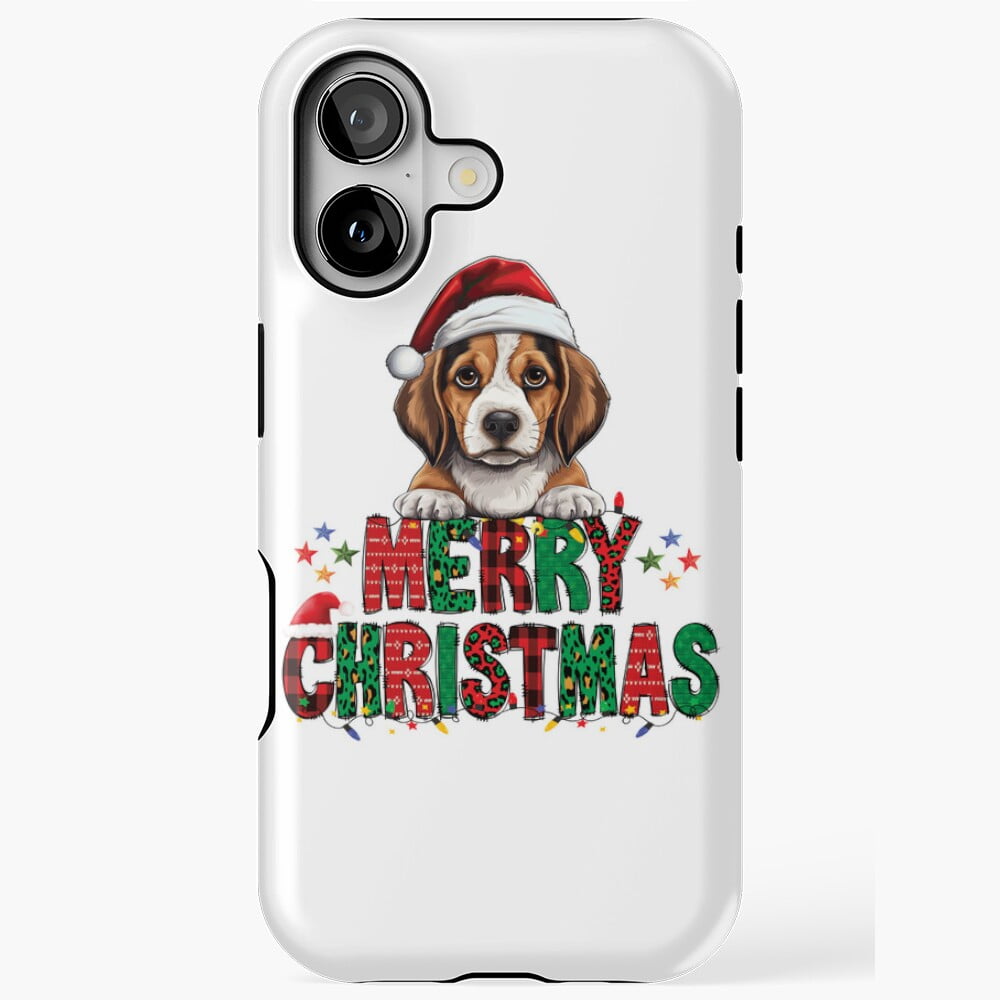 Beagle Merry Christmas Dog Case for iPhone 11 12 13 14 15 16 17 Pro Max ...