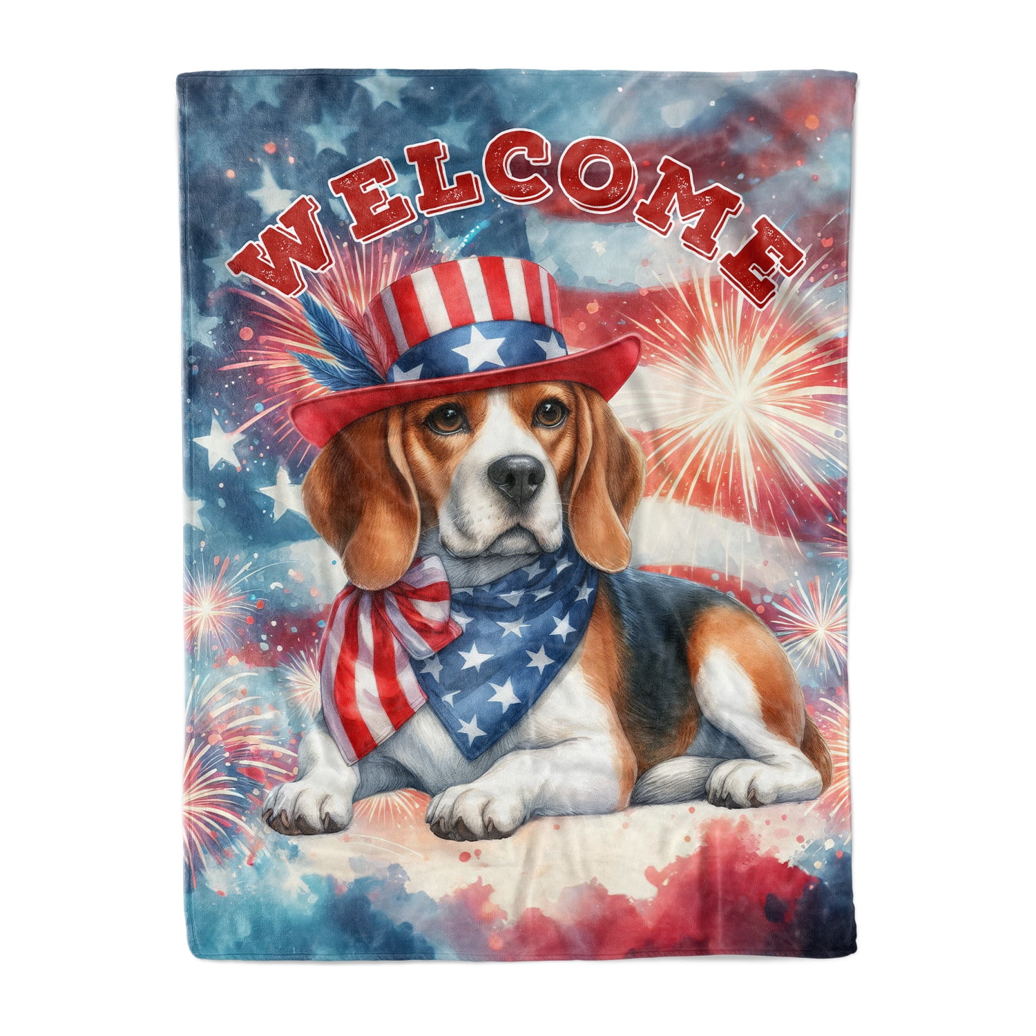 Beagle Patriotic Welcome for 4Th of July Independence Day Cozy Fleece ...