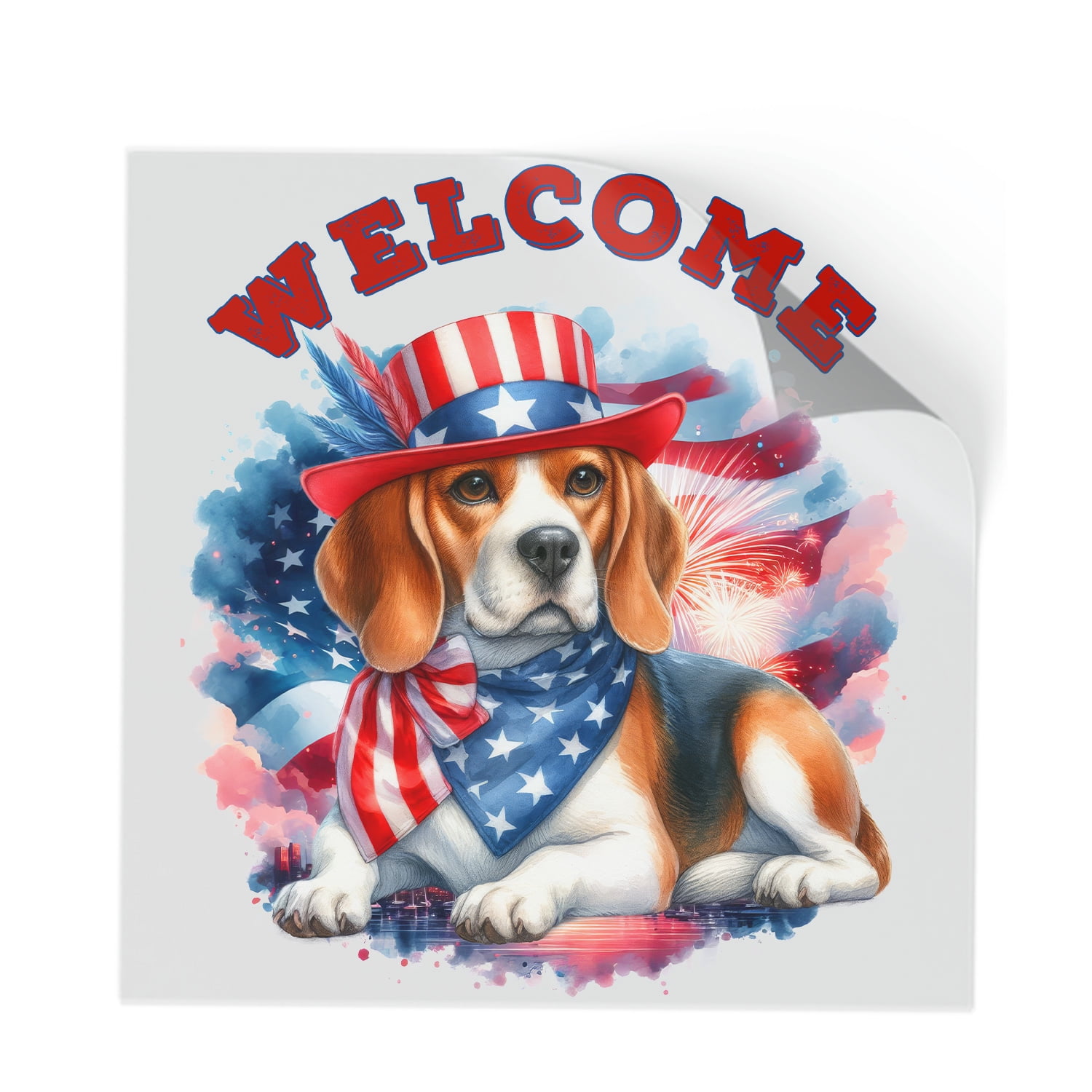 Beagle Patriotic Welcome for 4Th of July Independence Day Cutout ...