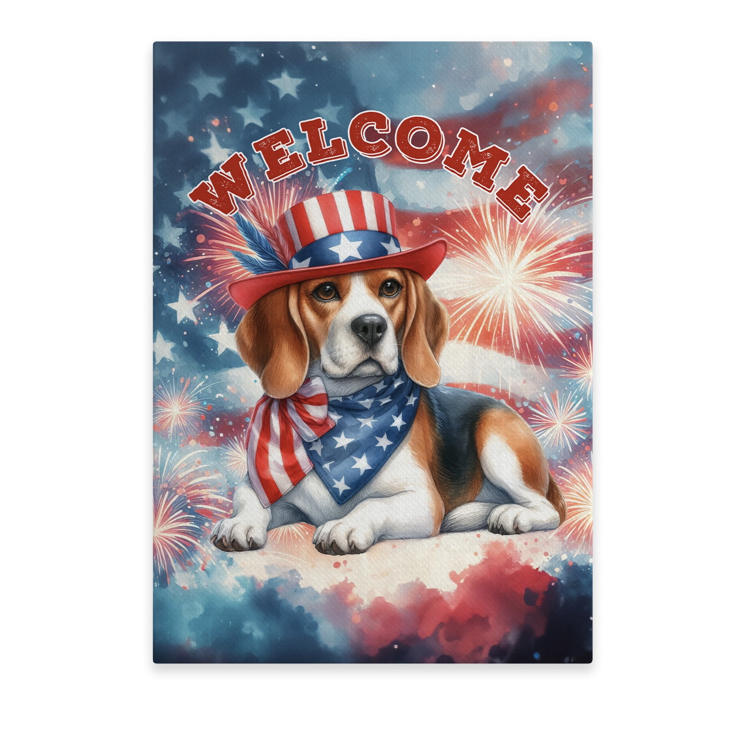 Beagle Patriotic Welcome for 4Th of July Independence Day Vertical ...