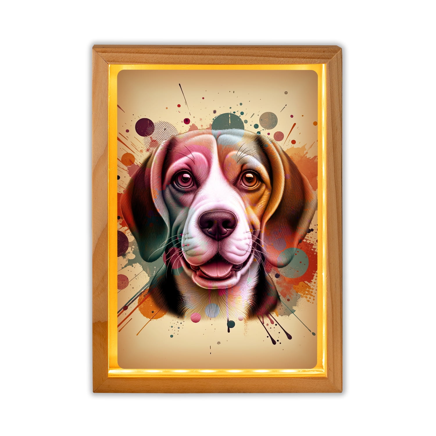 Beagle Portrait Watercolor Vintage Retro Styles Acrylic Plaque with ...