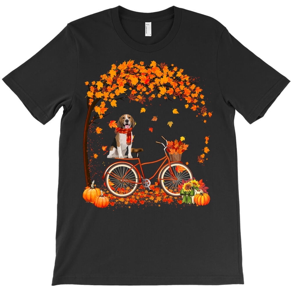 Beagle Riding Bicycle Autumn Leaves Cute Fall Dog Lover Themed Themed ...