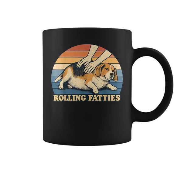 Beagle Rolling Fatties Pun Joke Dog Lover Coffee Mugs - Walmart.com