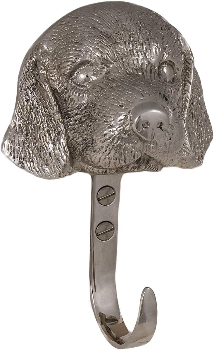 Beagle Solid Brass Dog Face Hook Hanger- Leashes and More (Nickel ...
