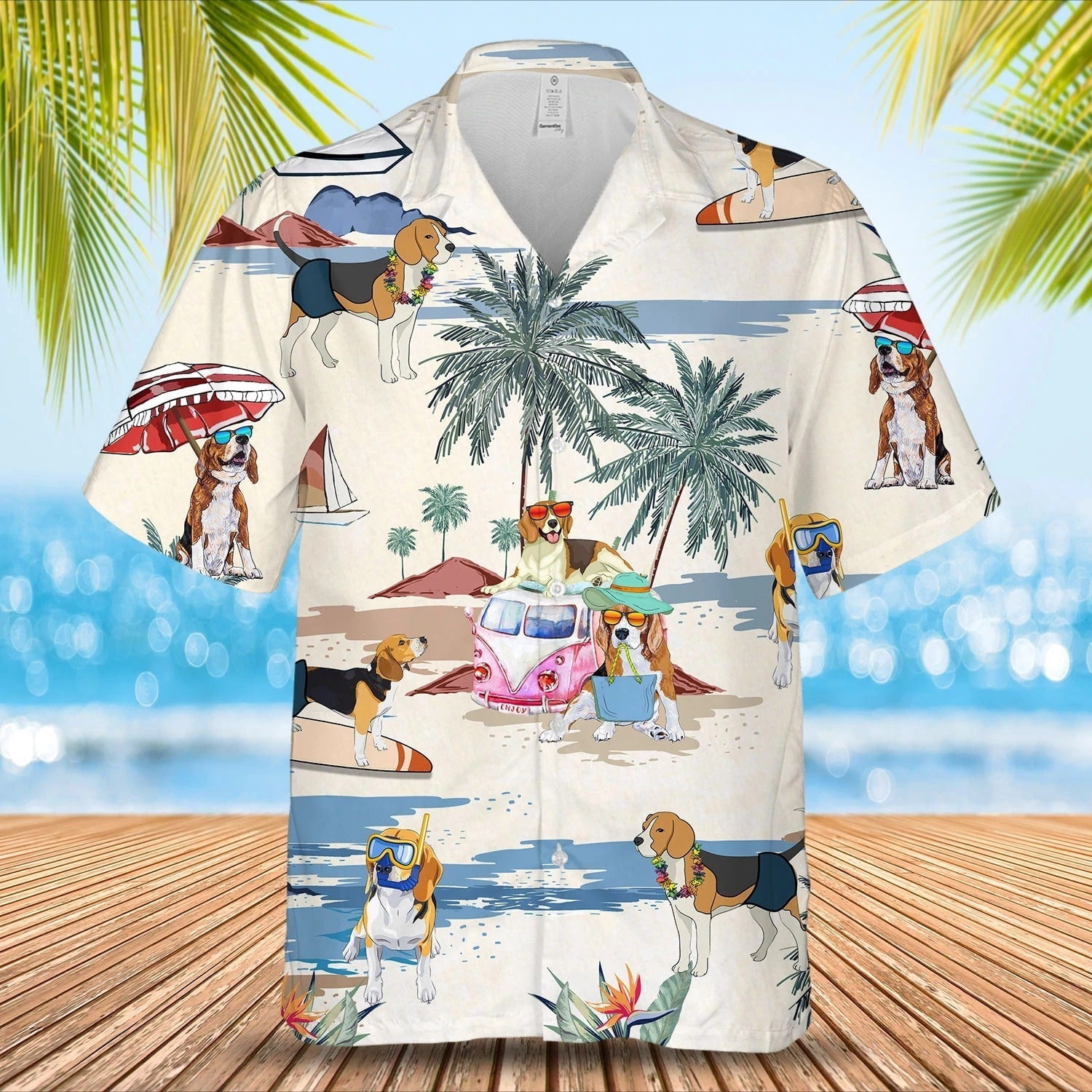 Beagle Summer Beach Hawaiian Shirt, Summer Dog On The Beach In Hawaii ...