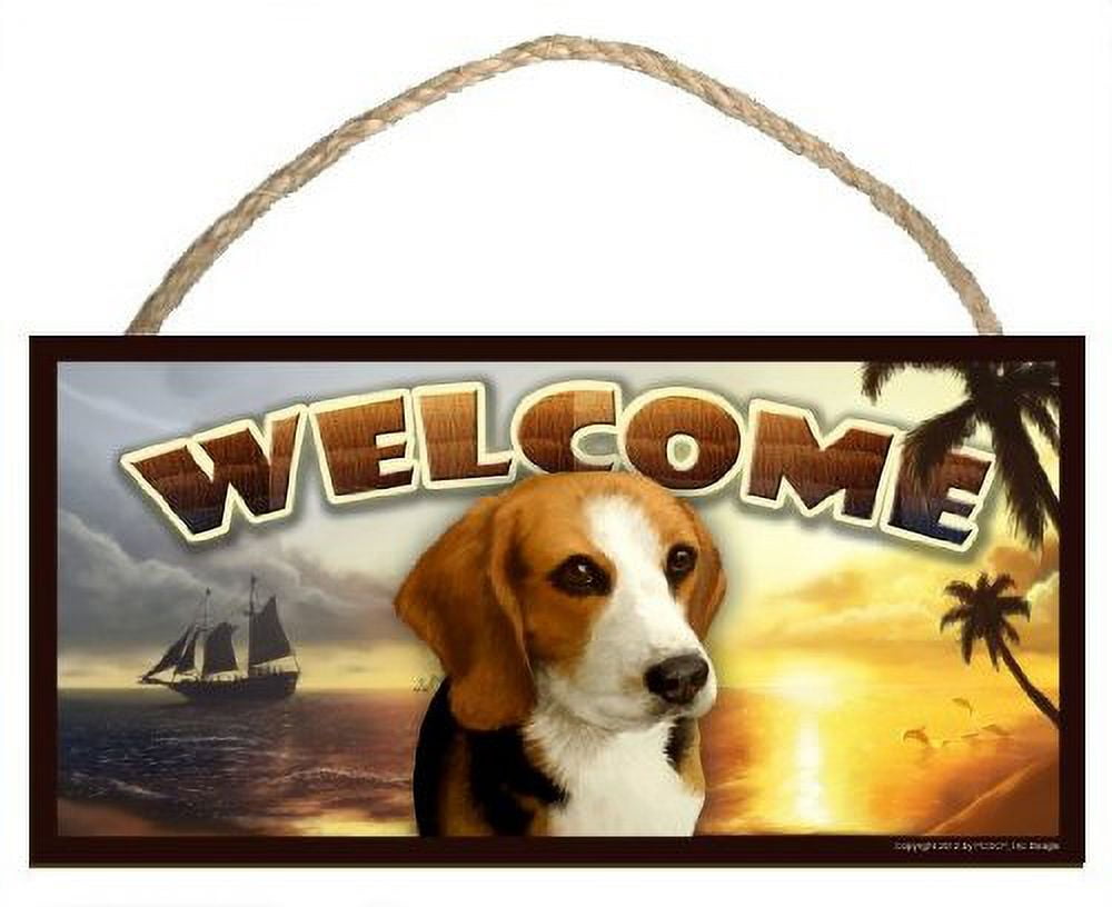 Beagle Summer Season Welcome Dog Sign/Plaque featuring the art of Scott ...