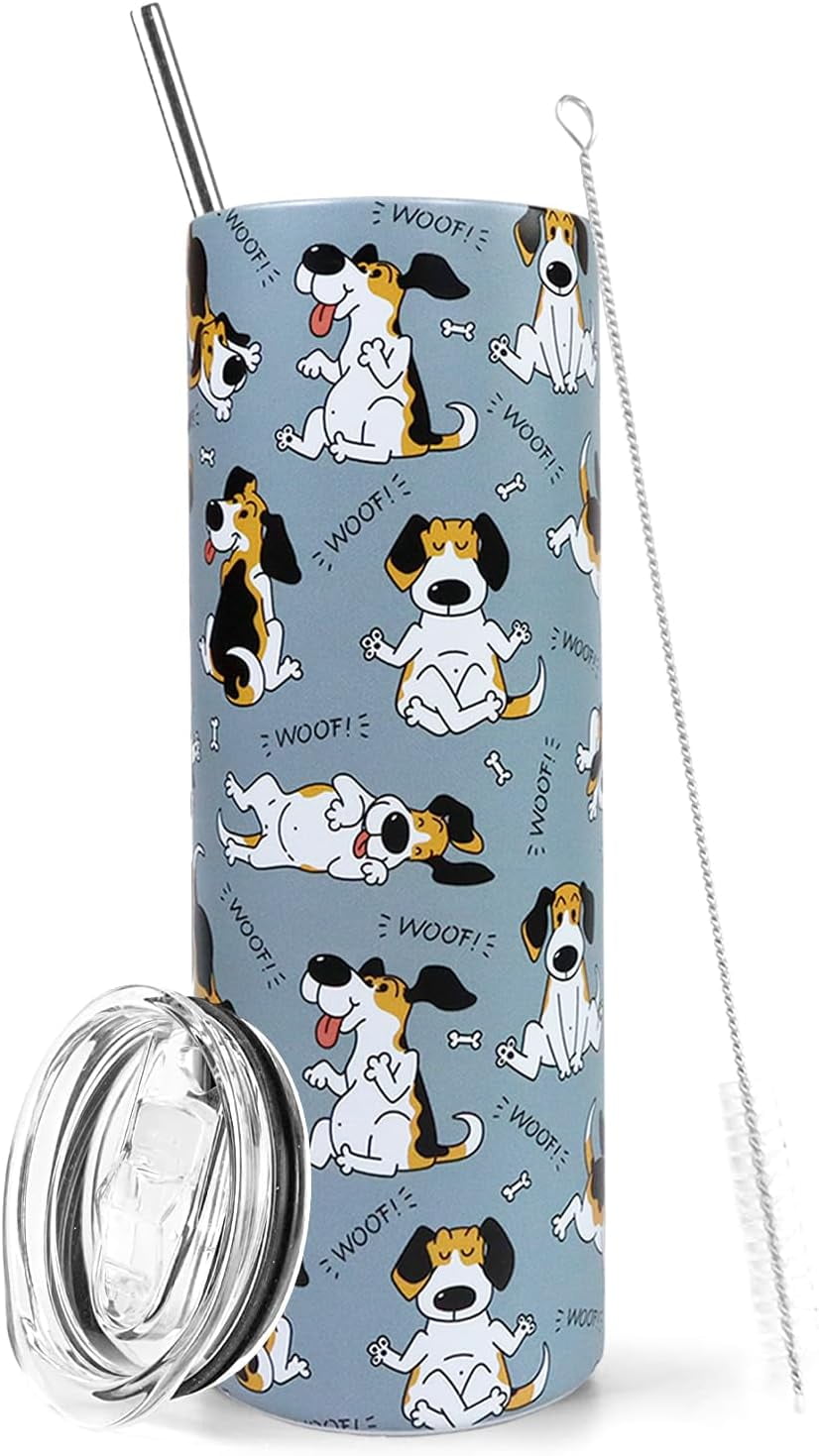 Beagle Tumbler with Straw and Lid Vacuum Insulated 20oz Stainless Steel ...