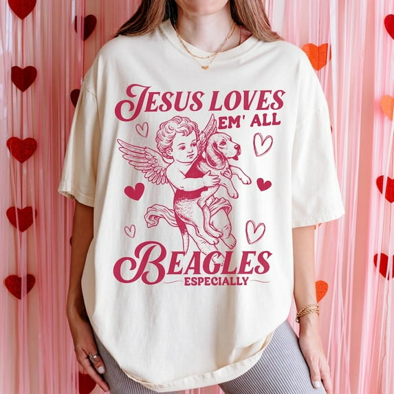 Beagle Valentine Dog Lover Back Print Shirt Beagle Mom Gift Unisex ...
