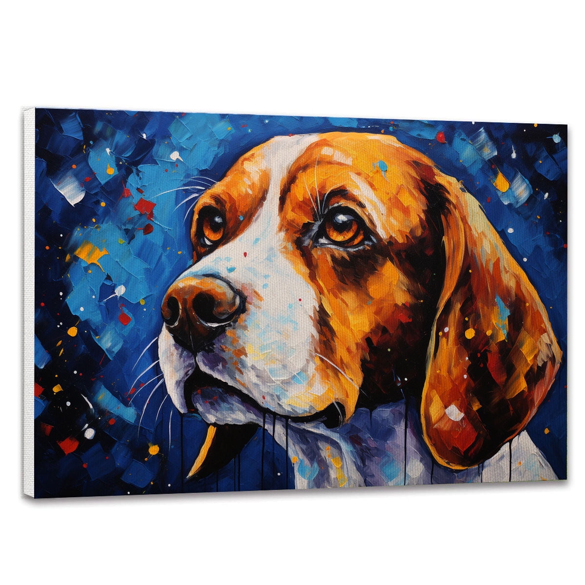 Beagle Van Gogh Starry Night Dog Print Canvas Wall Art Vintage Wall ...