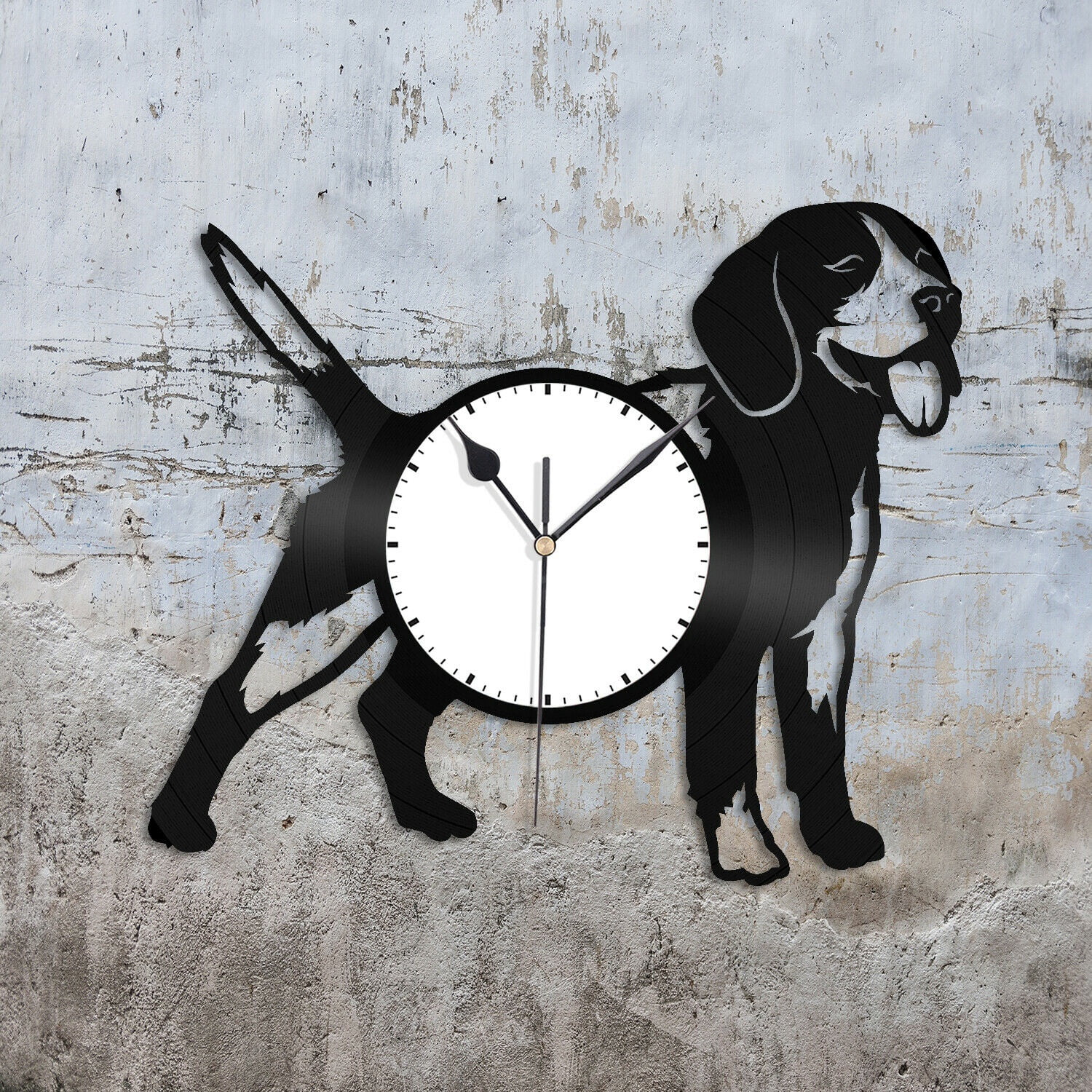 Beagle Vinyl Wall Clock Decorative Animals Unique Gift Kids Room Decoration Vintage Design ...