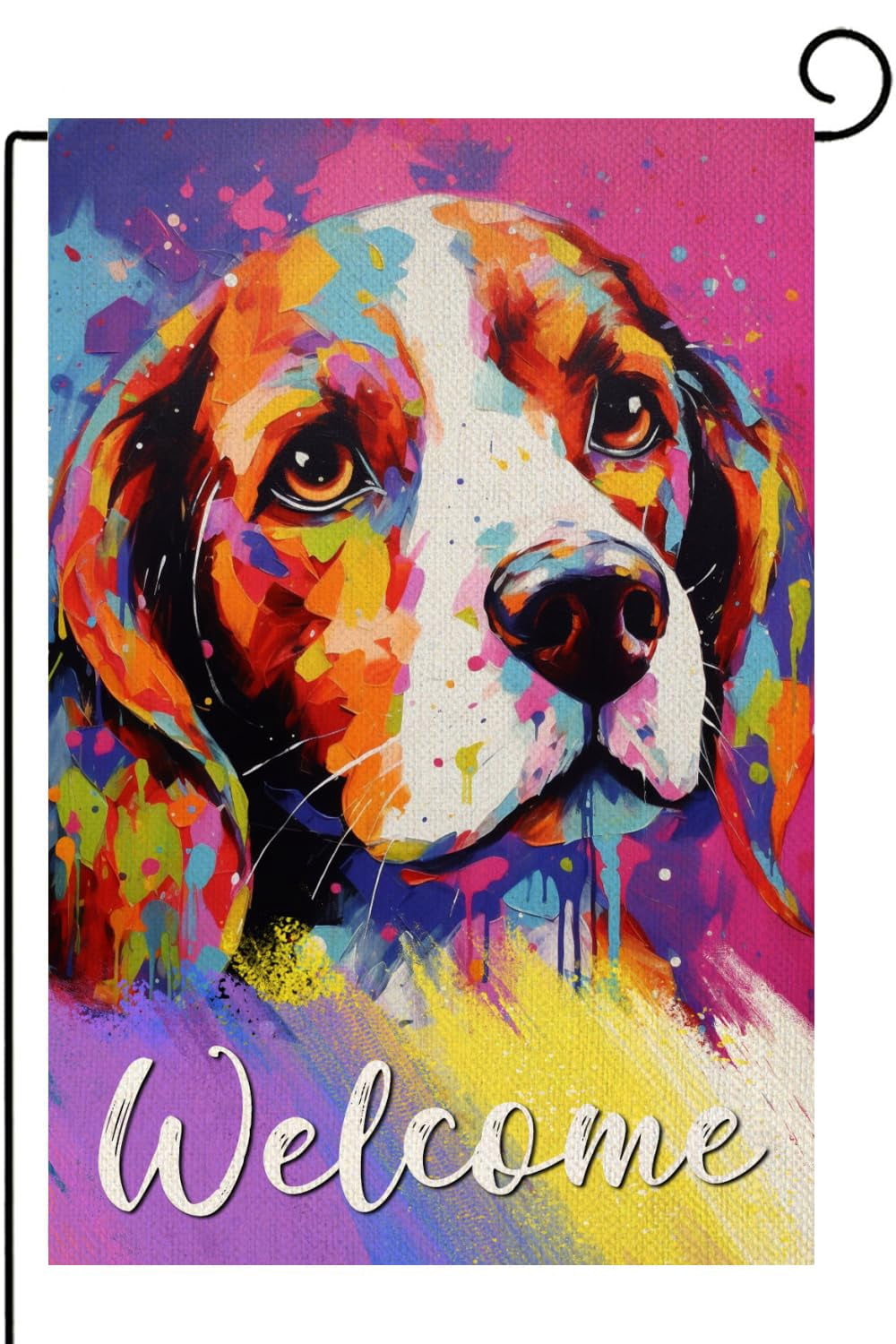 Beagle Welcome Garden Flag Dogs Paw Prints Spring Yard Flag Pet Lovers ...