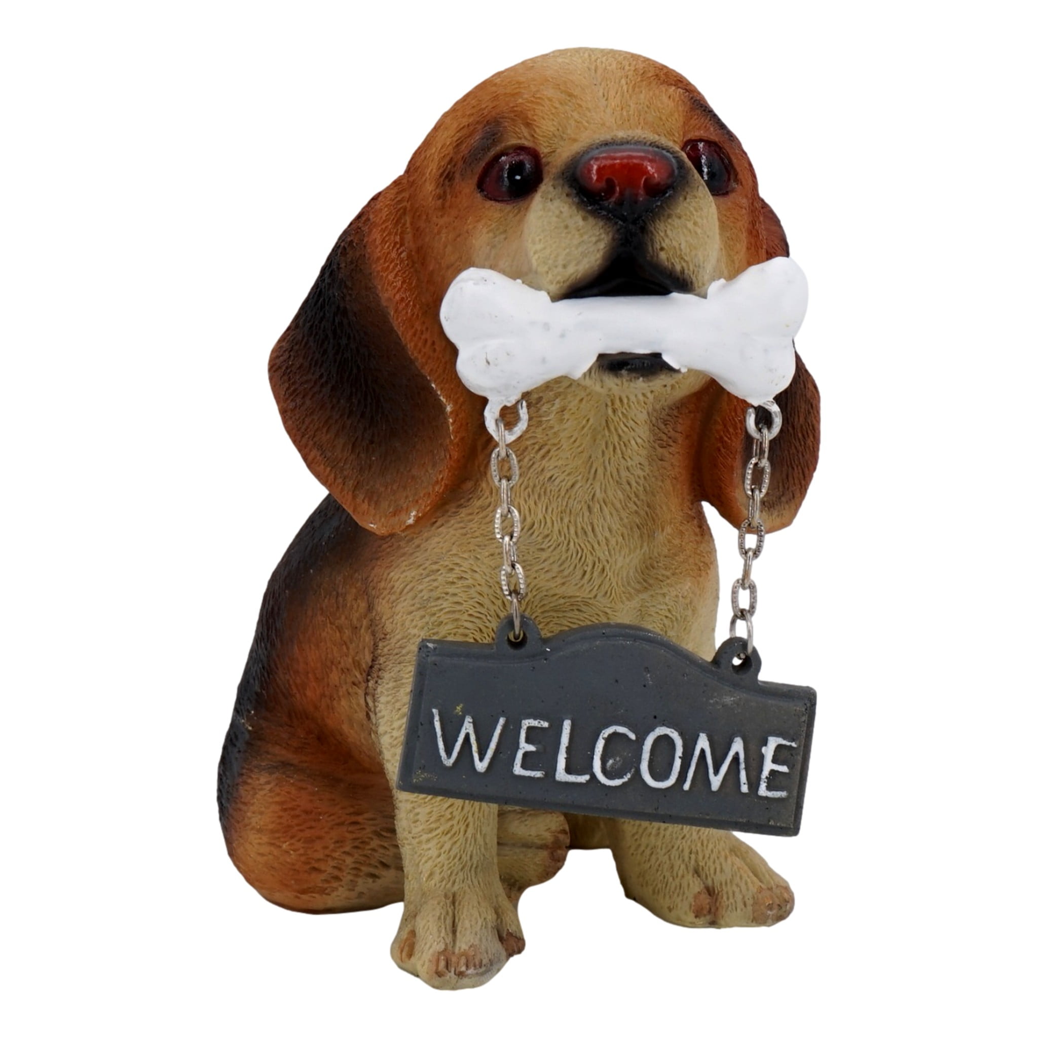 Beagle Welcome Statue (6 in) Resin Guard Dog Sign Greeter Figurine ...