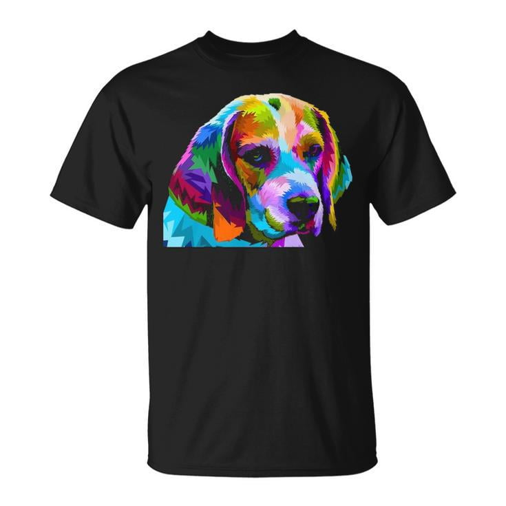 Beagle in Colorful Pop Art Graphic Tee Unisex Adult Cotton – Dog Lover ...