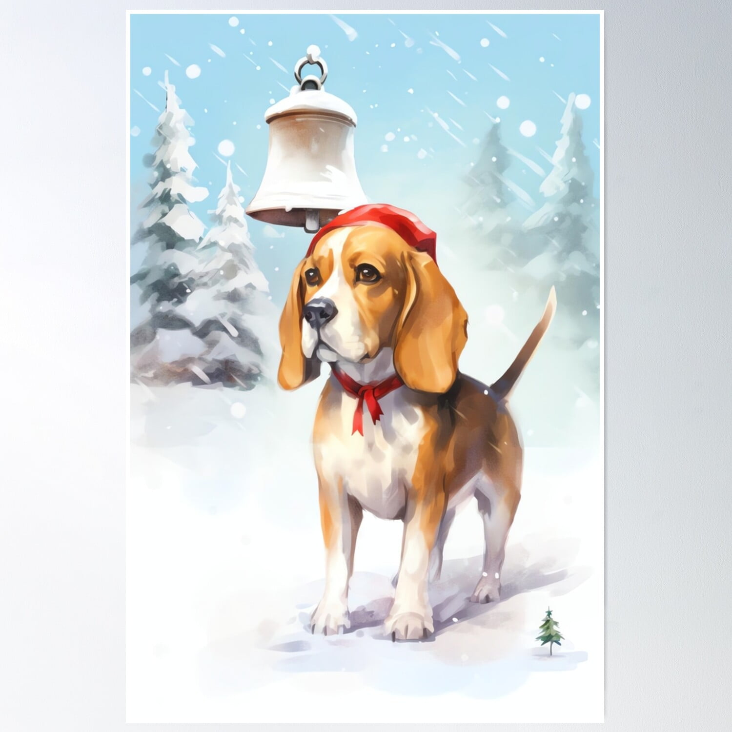 Beagles Jingling Adventure Poster Wall Art, Modern Wall Decor, 8x12 ...