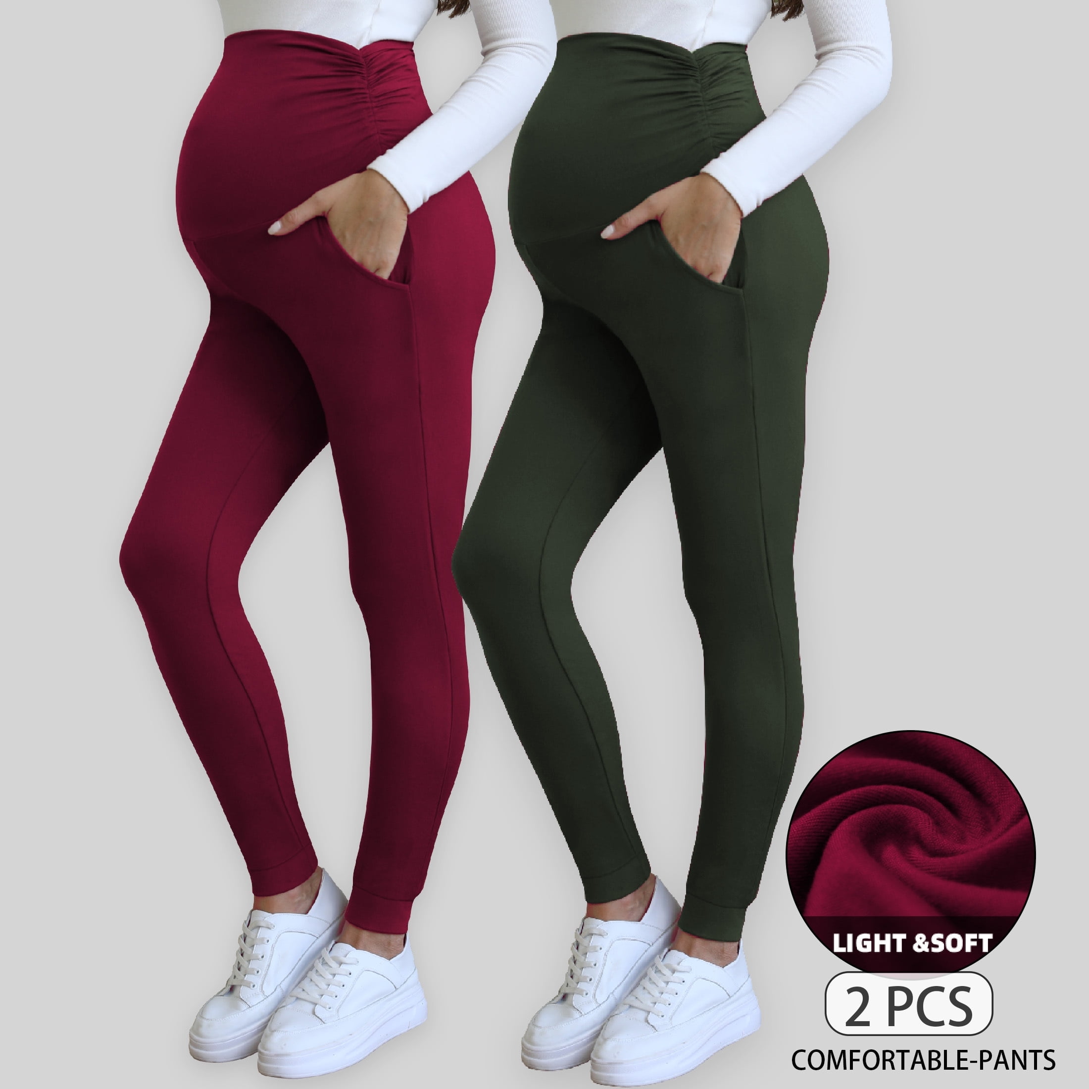 Beaisland Women's Maternity Pants over The Belly Pregnancy Pants Jogger ...