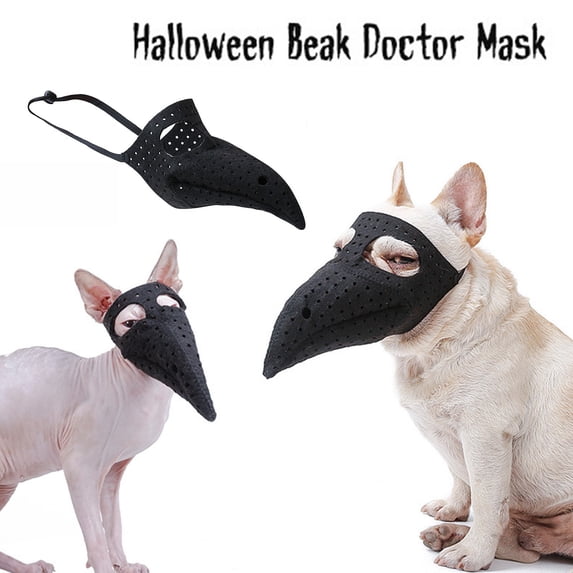 Beak Mask Dog Halloween Costume, Black Crow Mouth Cover Pet Halloween ...
