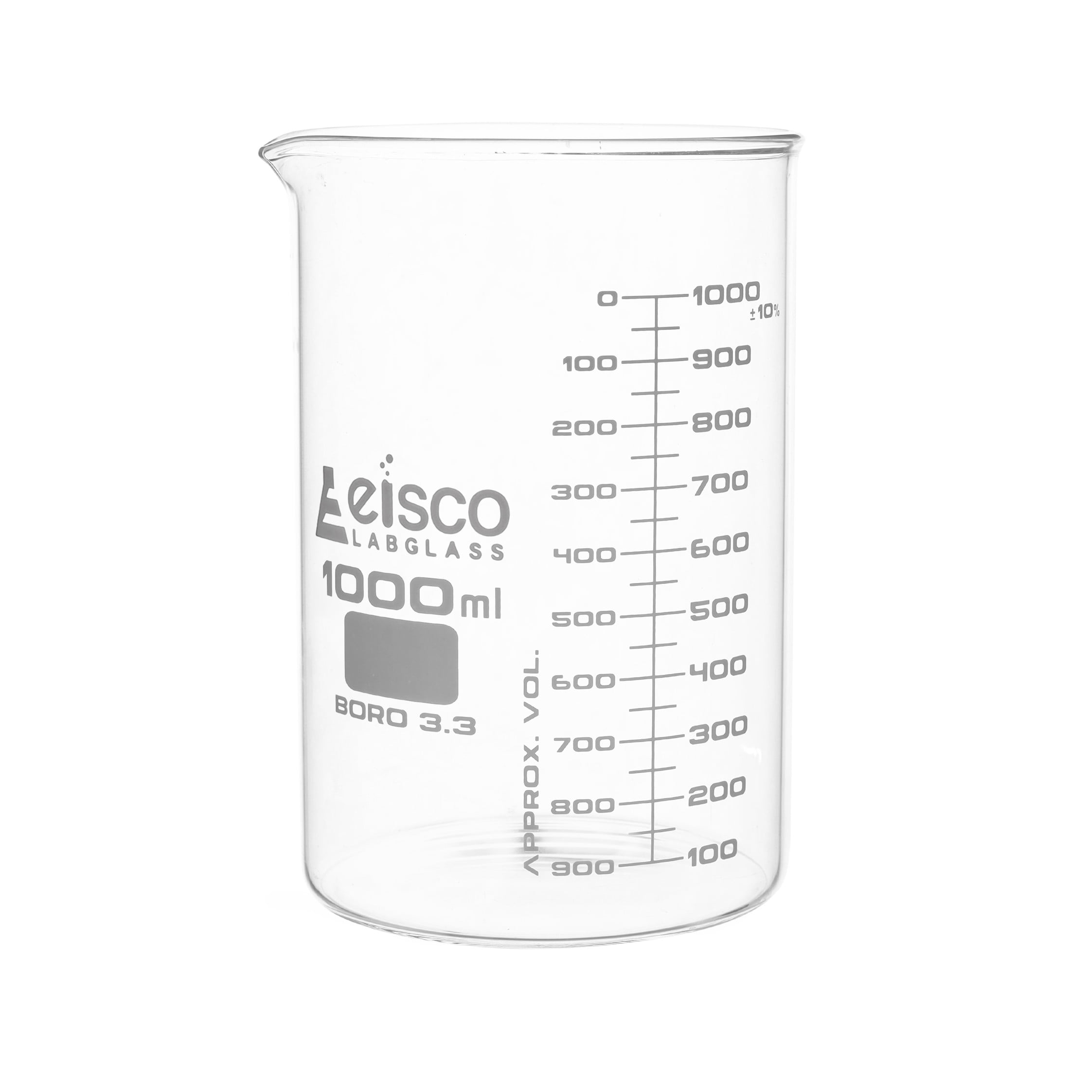 Beaker, 1000ml - ASTM - Low Form with Spout - Dual Scale, White ...