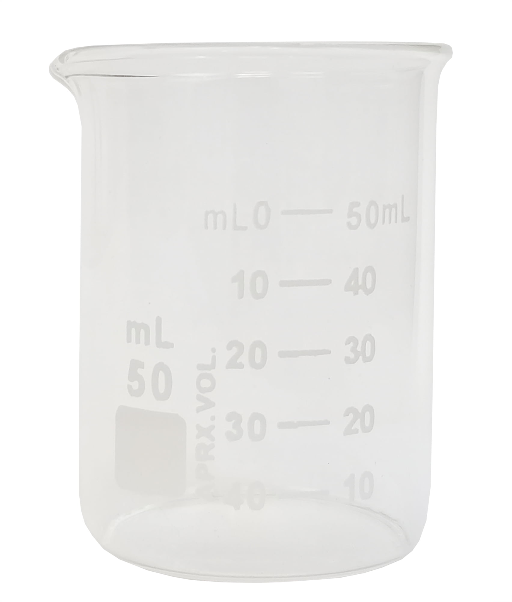 Beaker, Griffin Style, 50ml Capacity, Borosilicate Glass, Graduated ...