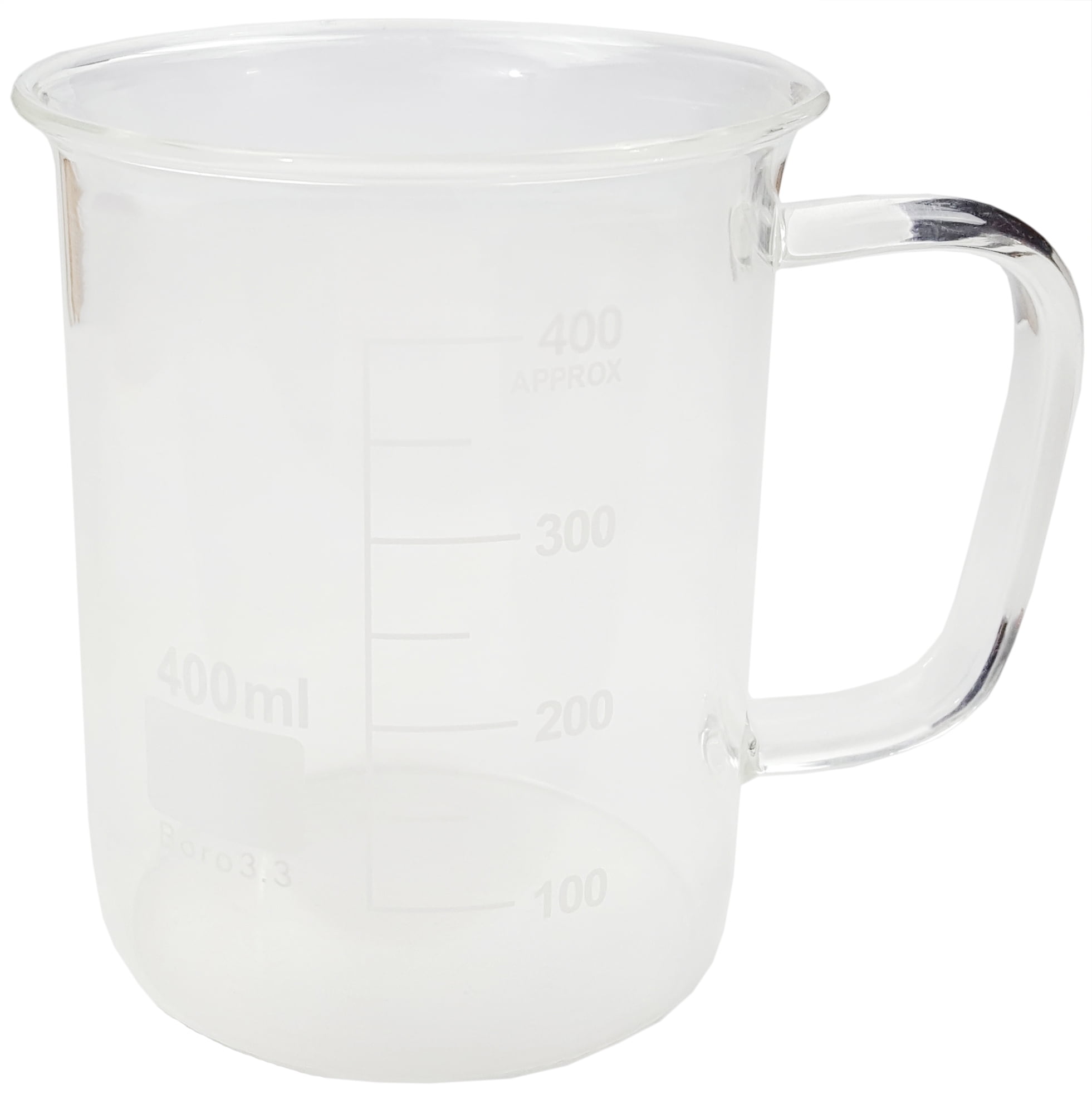Beaker Mug 400ml Borosilicate Glass With Handle - Walmart.com
