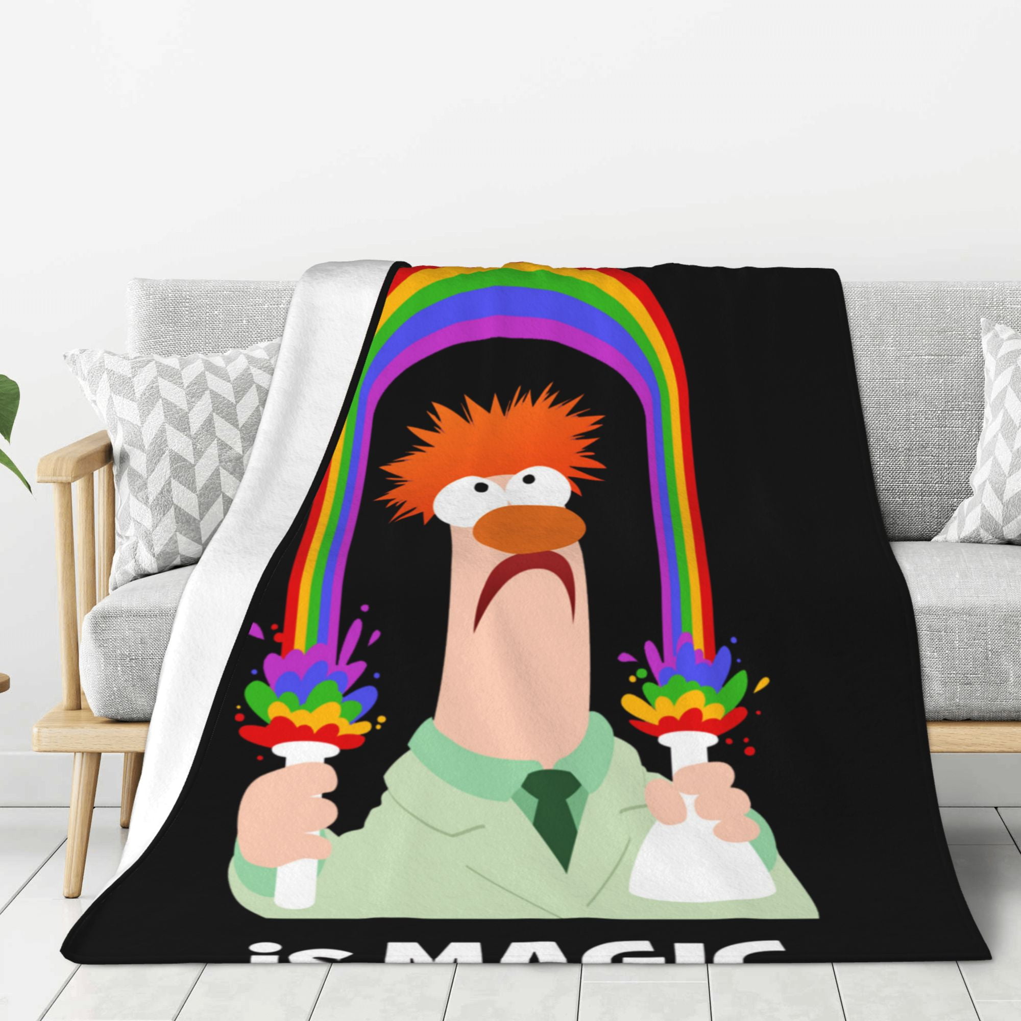 Beaker The Muppets Face Blanket Throw Bedding Room Decor Flannel ...