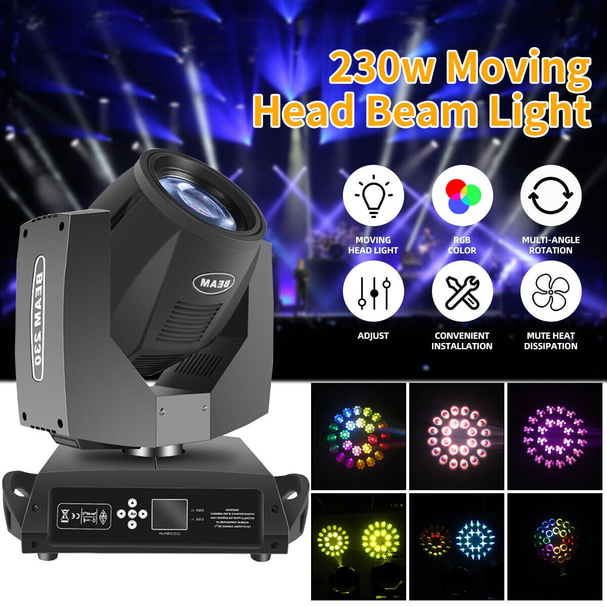 Beam 7R 230W Moving Head Stage Light DMX Beam Sharpy Light DJ Disco Bar ...