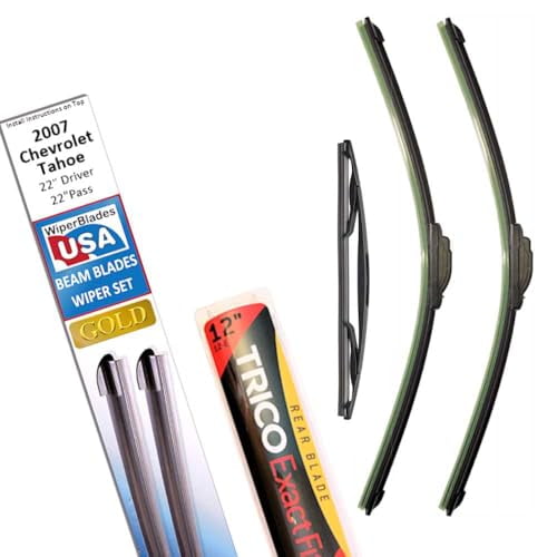 Beam Blade Wipers Replacement Set for 2007 Chevrolet Tahoe w/Rear ...
