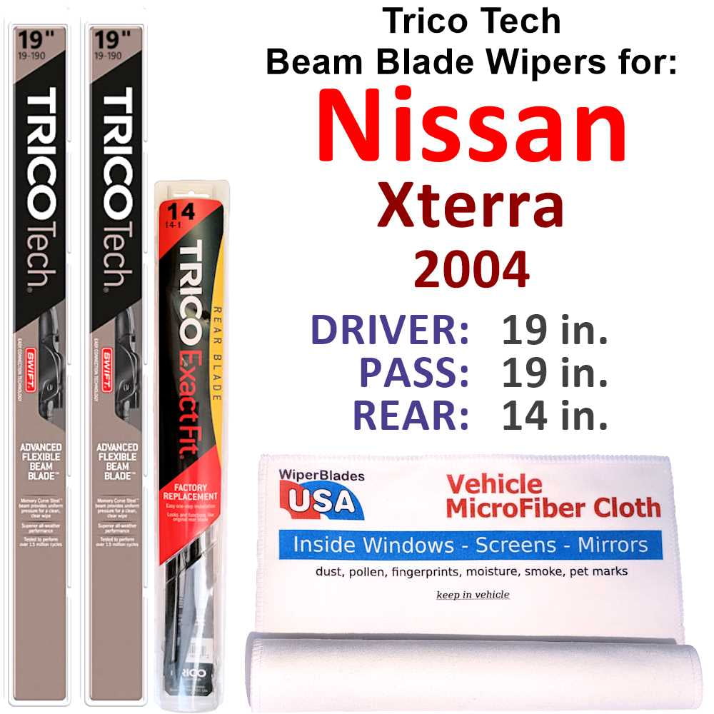 2004 Nissan Xterra Beam Blade Wipers (Set of 3) w/Rear Wiper - Walmart.com