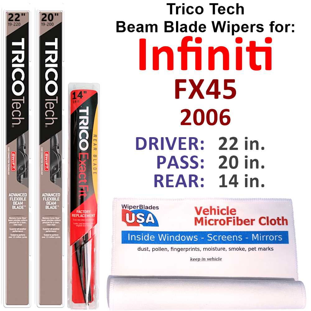 2006 Infiniti FX45 Beam Blade Wipers (Set of 3) w/Rear Wiper - Walmart.com