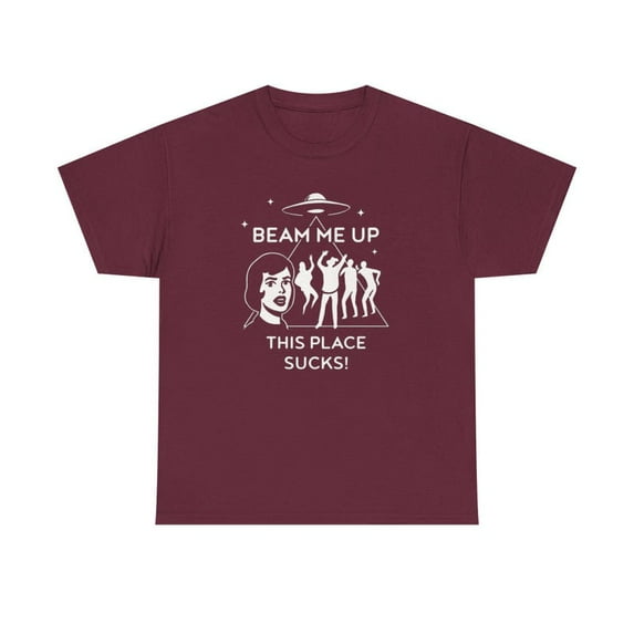 Beam Me Up This Place Sucks Tee | UFO Abduction Retro Graphic Shirt ...