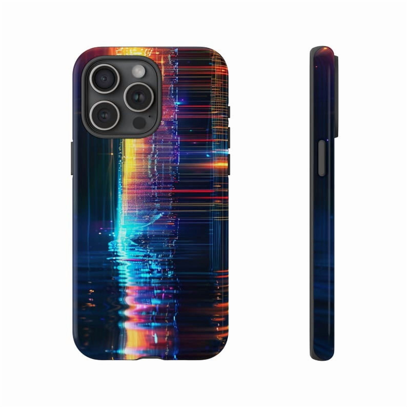 Beam Signal Glitch Wave Abstract Digital Artwork Phone Case with iPhone ...