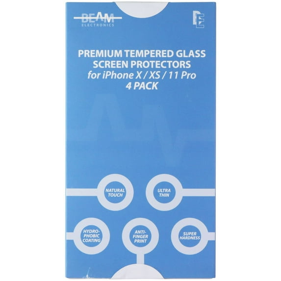 Beam Tempered Glass Screen Protectors for iPhone X/XS/11 Pro - 4 Pack ...