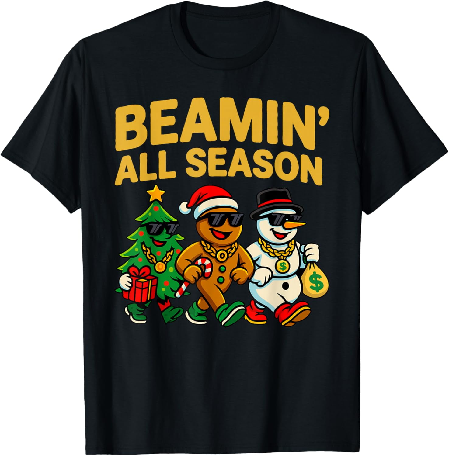 Beamin’ All Season Christmas Shirt | Holiday Cartoon Trio Te T-Shirt ...