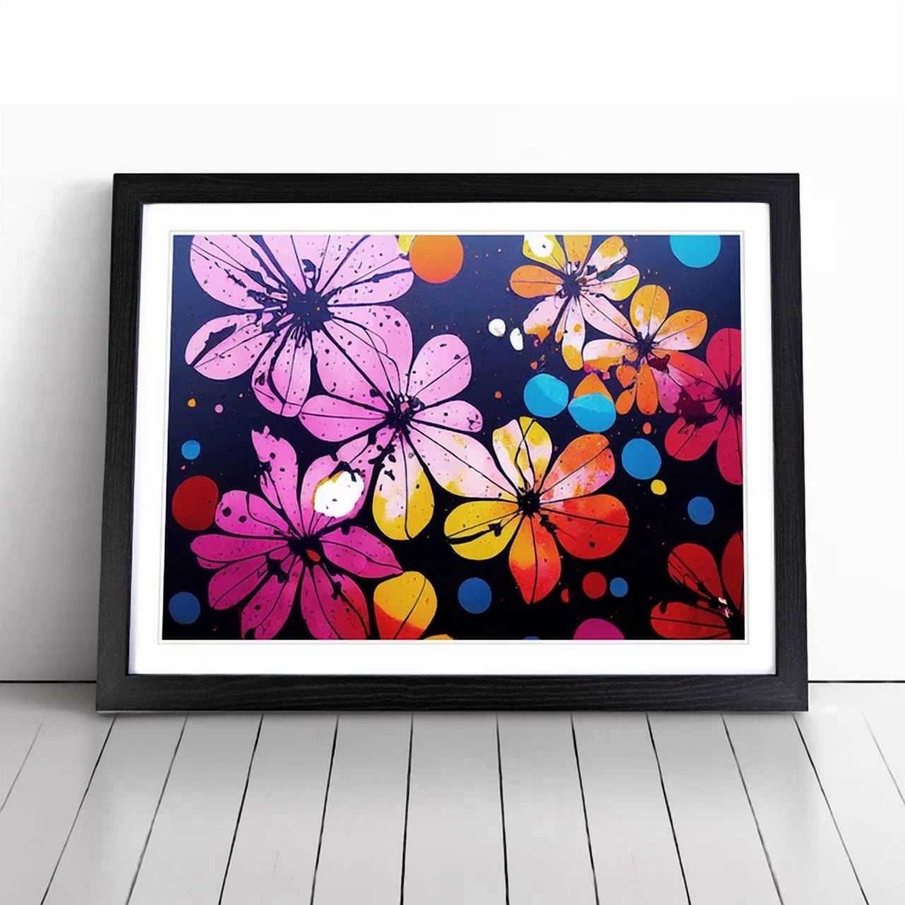 Beaming Flower Splash Abstract Wall Art Print Poster Art Home Decor ...