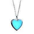 Beaming Heart Glow in The Dark Silver Love Locket Necklace For Woman ...