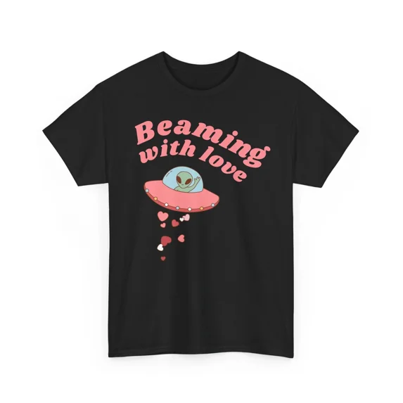 Beaming with Love Alien UFO Heart Drop Unisex T-Shirt, S-5XL - Walmart.com