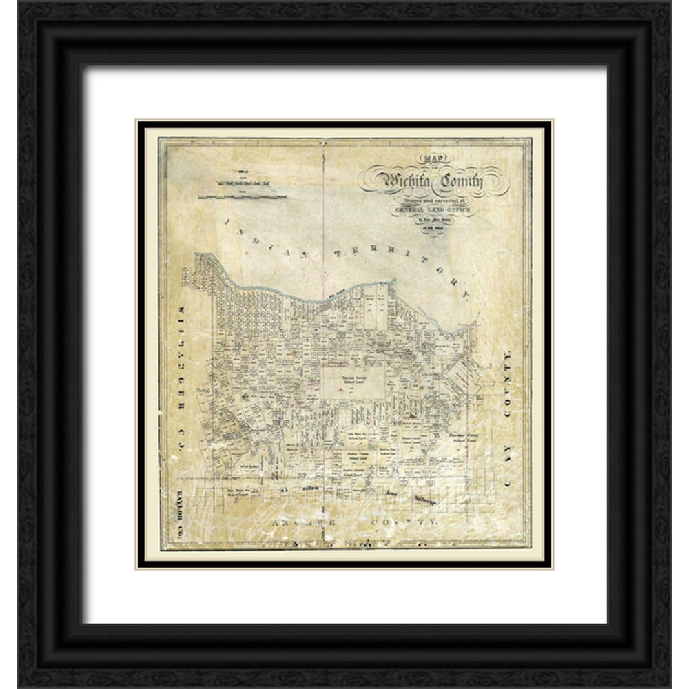 Bean 15x16 Black Ornate Wood Framed with Double Matting Museum Art ...