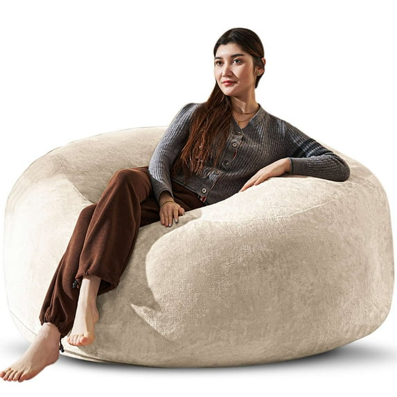 Bean Bag Chair 4FT, Large Memory Foam Filled Chair for Adults and Teens ...