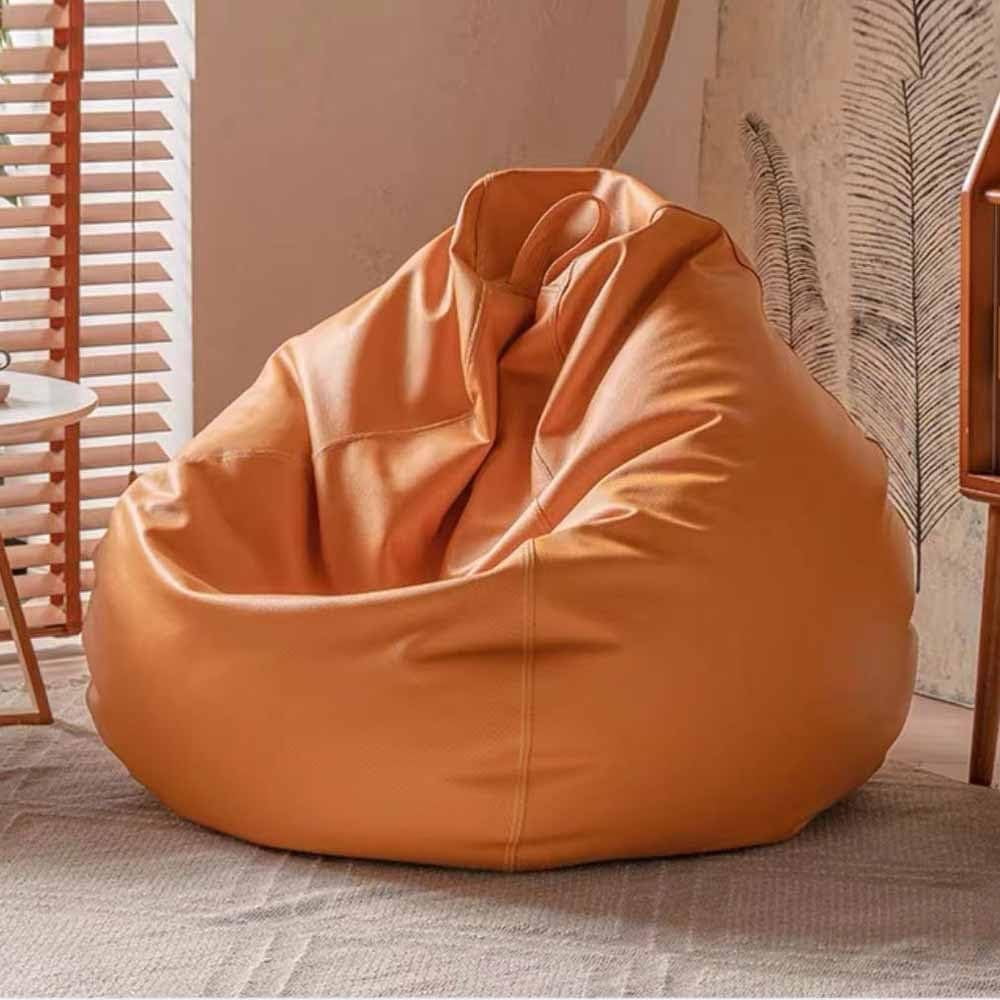 Bean Bag Chair for Adults （No Filler） Top Faux Leather Bean Bag Cover ...