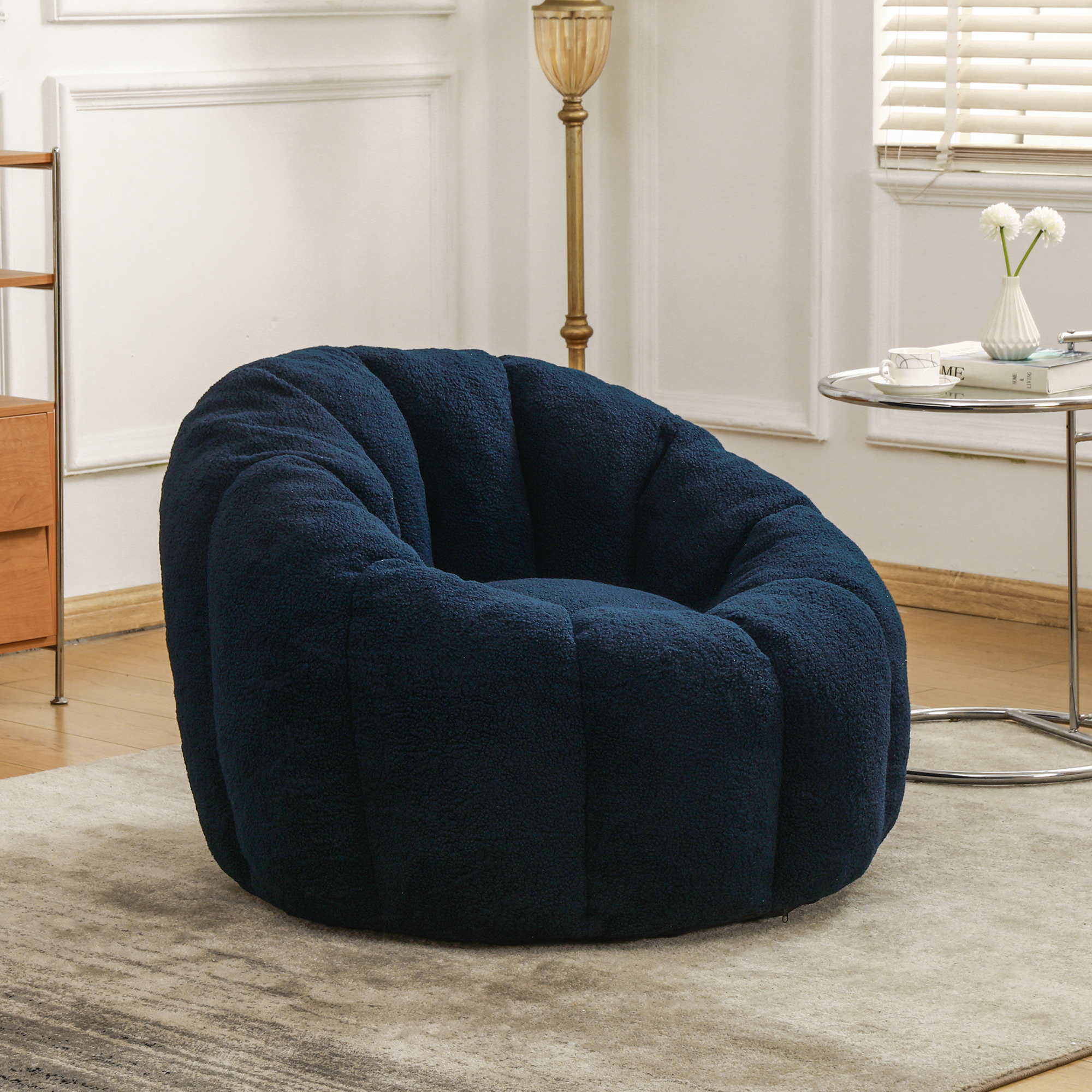 Bean Bag Chair with Armrests and High-Density Foam, Ergonomic Lazy Sofa ...