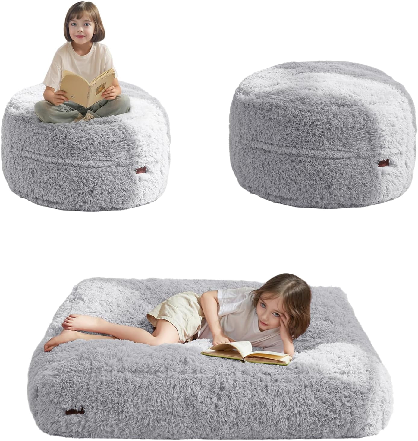 Bean Bag Chair Bed for Kids, Plush Convertible Bean Bag Folds from Lazy ...