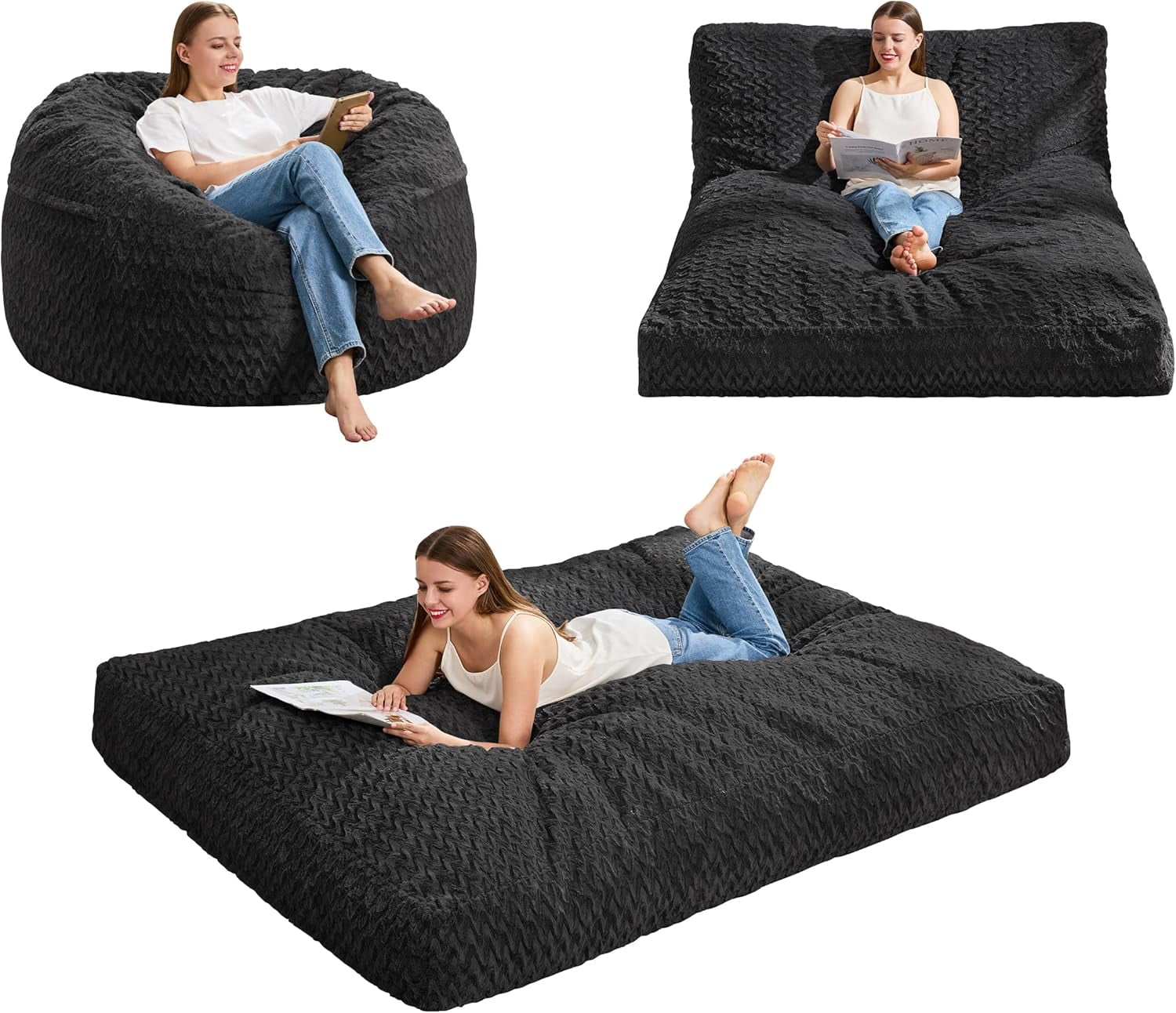 Bean Bag Chair Convertible Beanbag Chairs for , 3 in 1 Bean Bags with ...