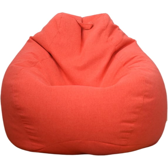 Bean Bag Chair Cover, Cotton Linen Stuffed Animal Storage Lounger, No ...