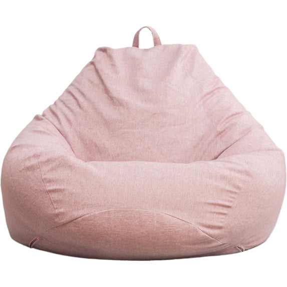 Bean Bag Chair Cover, Cotton Linen Stuffed Animal Storage Lounger, No ...