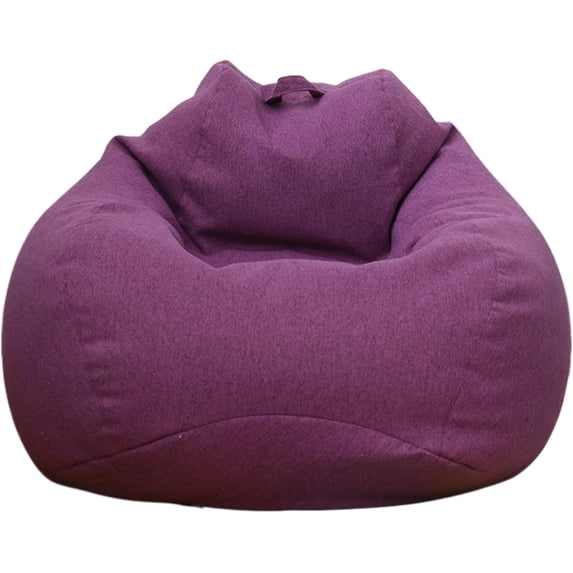 Bean Bag Chair Cover, Cotton Linen Stuffed Animal Storage Lounger, No ...