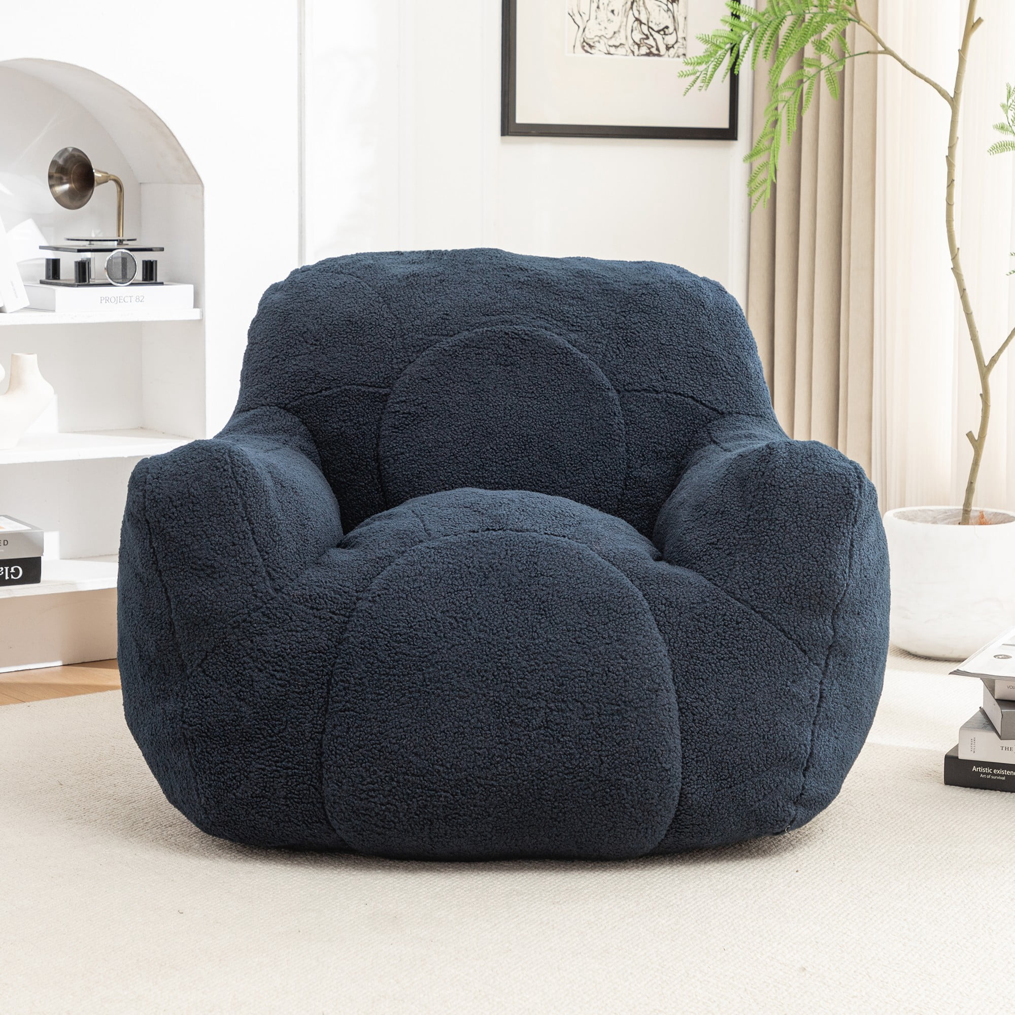 Bean Bag Chair with Filler, Bean Bag Sofa with Tufted Soft Stuffed ...